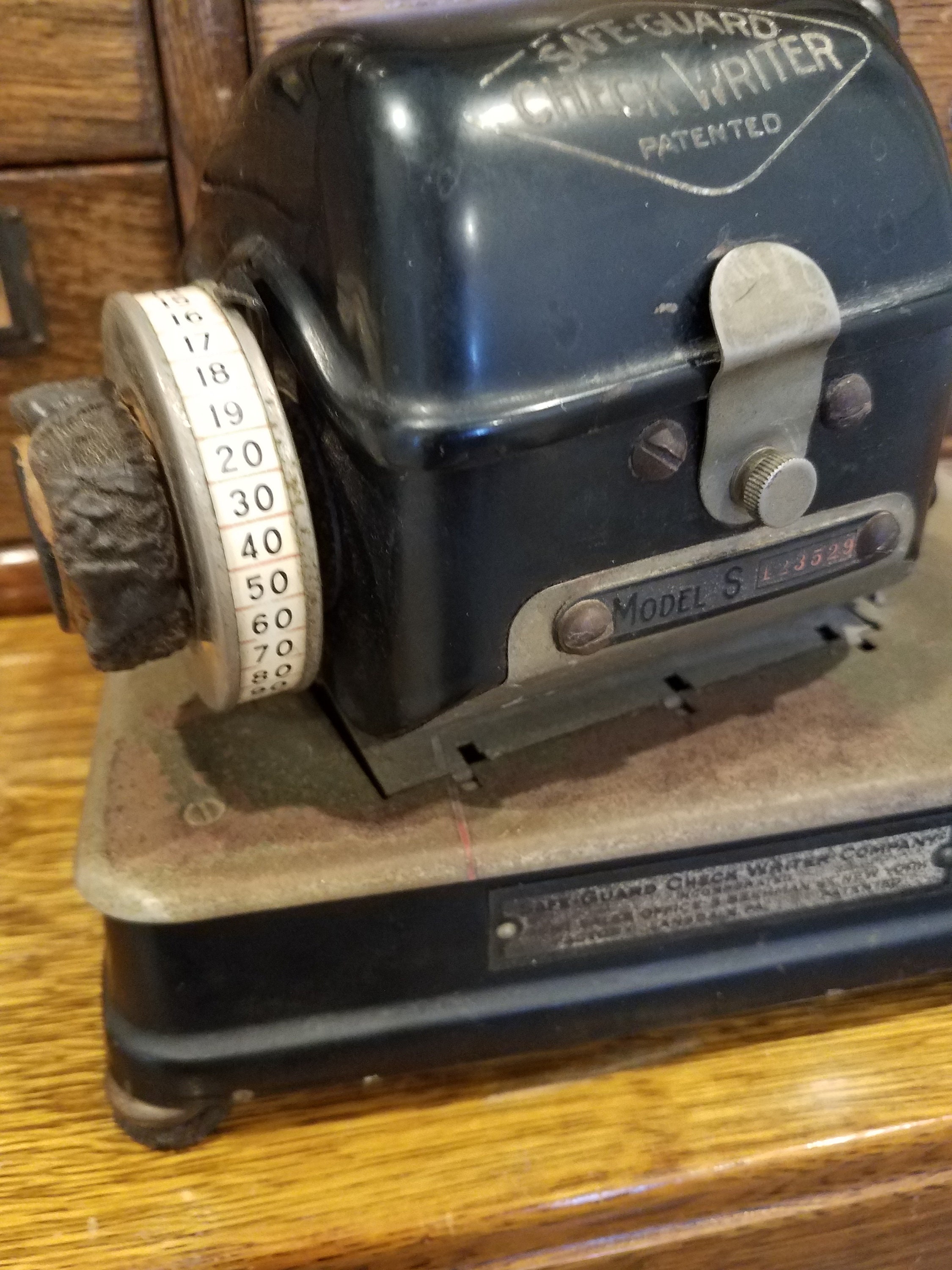 RARE Antique Safe-guard Check Writer Model S 1917, Vintage Check Writer ...