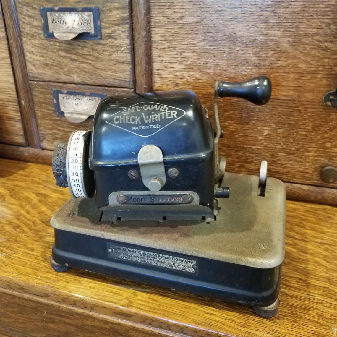 RARE Antique Safe-guard Check Writer Model S 1917, Vintage Check Writer ...