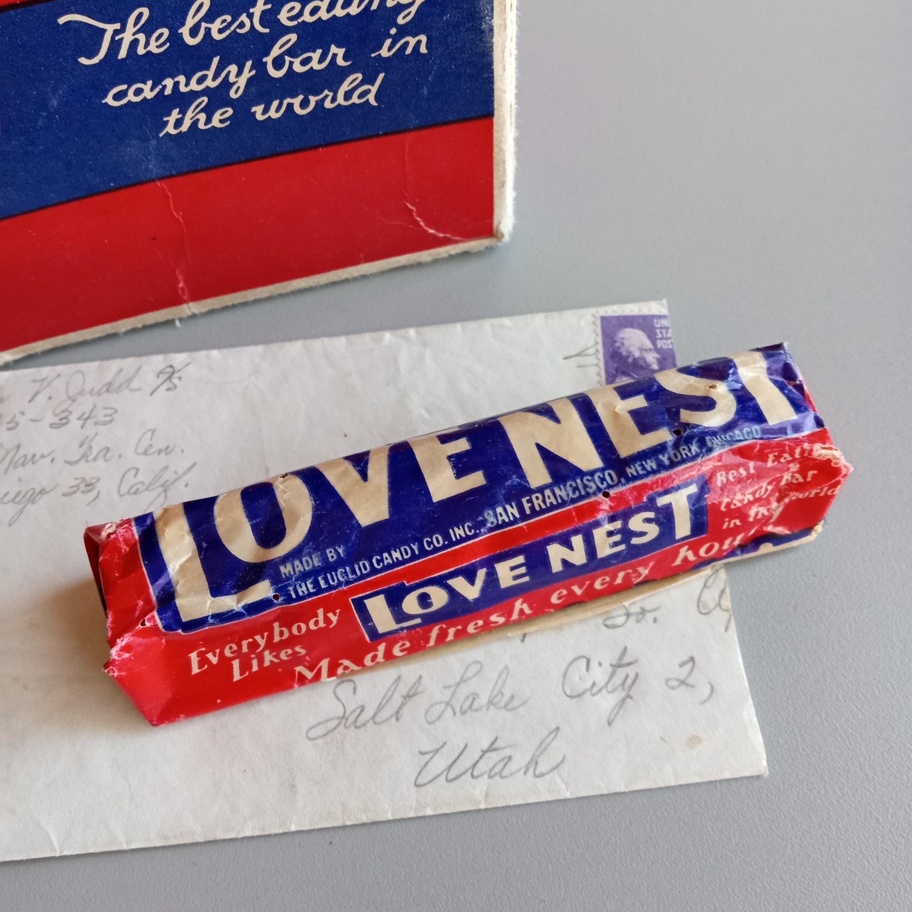 1950s Vintage Love Nest Candy Bar and Box, Vintage Candy Box 24 Ct ...