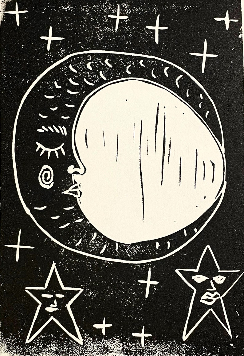 Celestial Moon Digital Art Print - Etsy