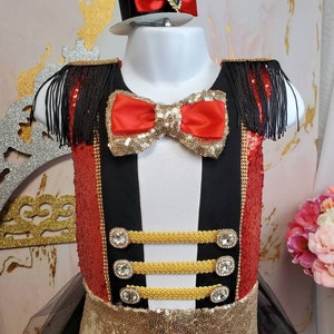 Ring Master Costume, Circus Costume, Red Gold and Black Costume, Ring ...