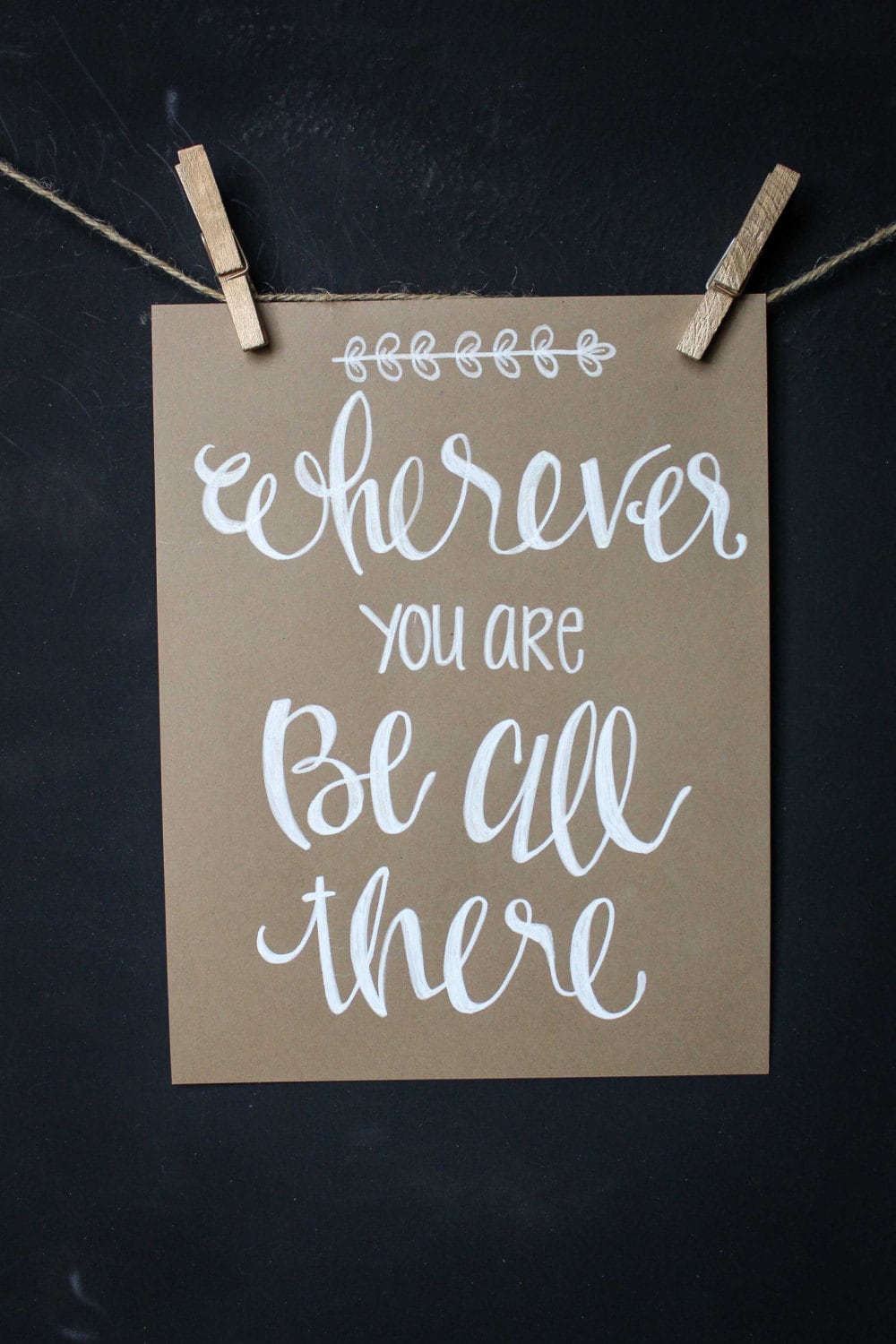 White Hand Lettering Quote Brown Paper Inspirational Limited | Etsy