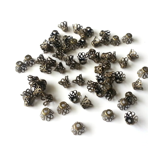Bronze Bead Caps - Etsy