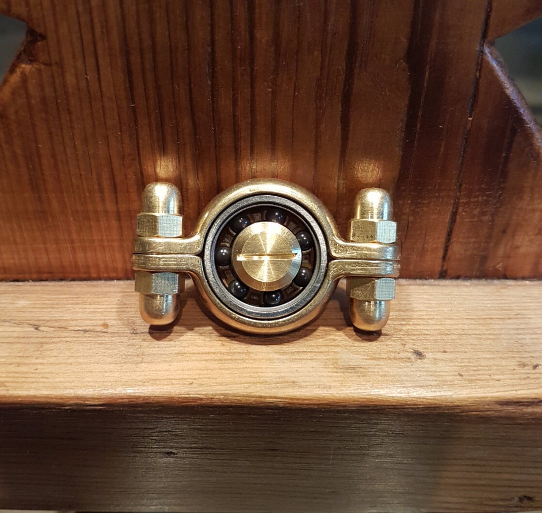 Hand Made Fidget Toy. Brass Hand Spinner Hybrid Ceramic Bearing Torqbar ...