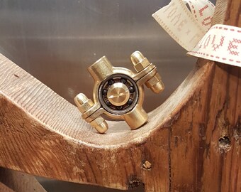 Hand Made Fidget Toy. Brass Hand Spinner Hybrid Ceramic - Etsy