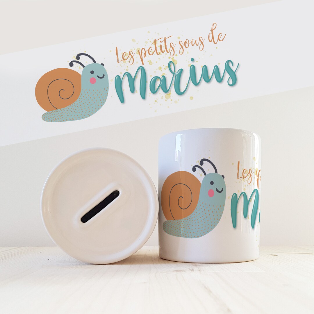 Personalized With Name Model Snail Piggy Bank - Etsy
