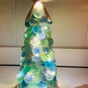 Sea Glass Lighted Tree - Etsy