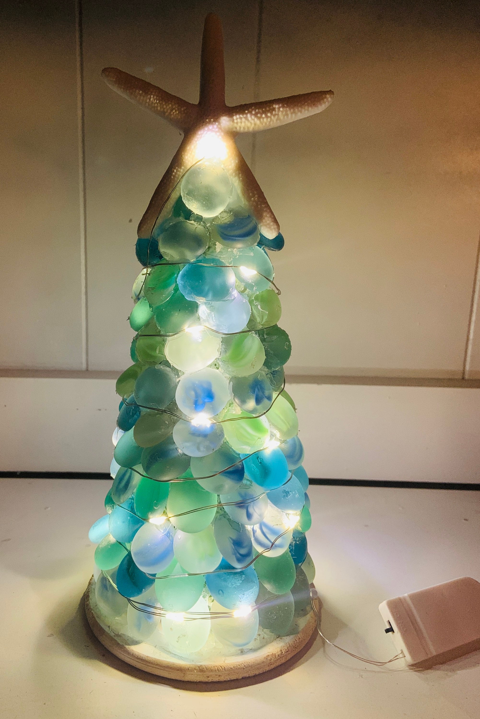 Sea Glass Lighted Tree - Etsy