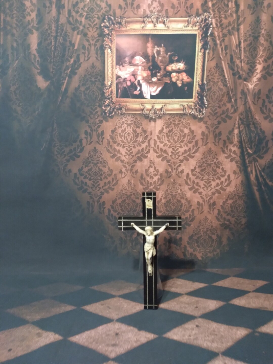 Antique Haunted Crucifix Wood & Metal Crucifix Gothic Black Cross - Etsy