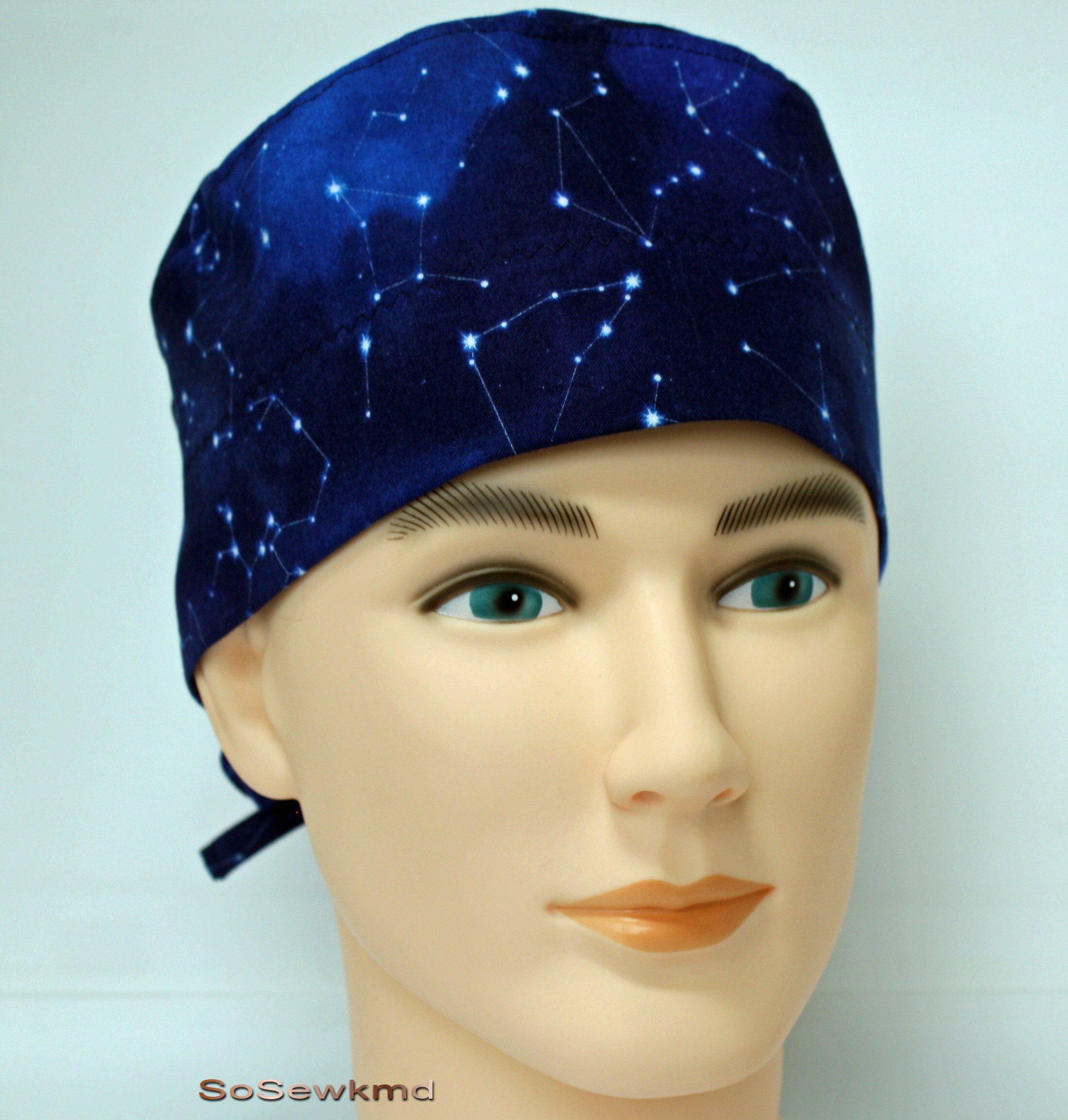 Surgical Scrub Cap for Men, Blue Constellations Men's Scrub Cap With ...