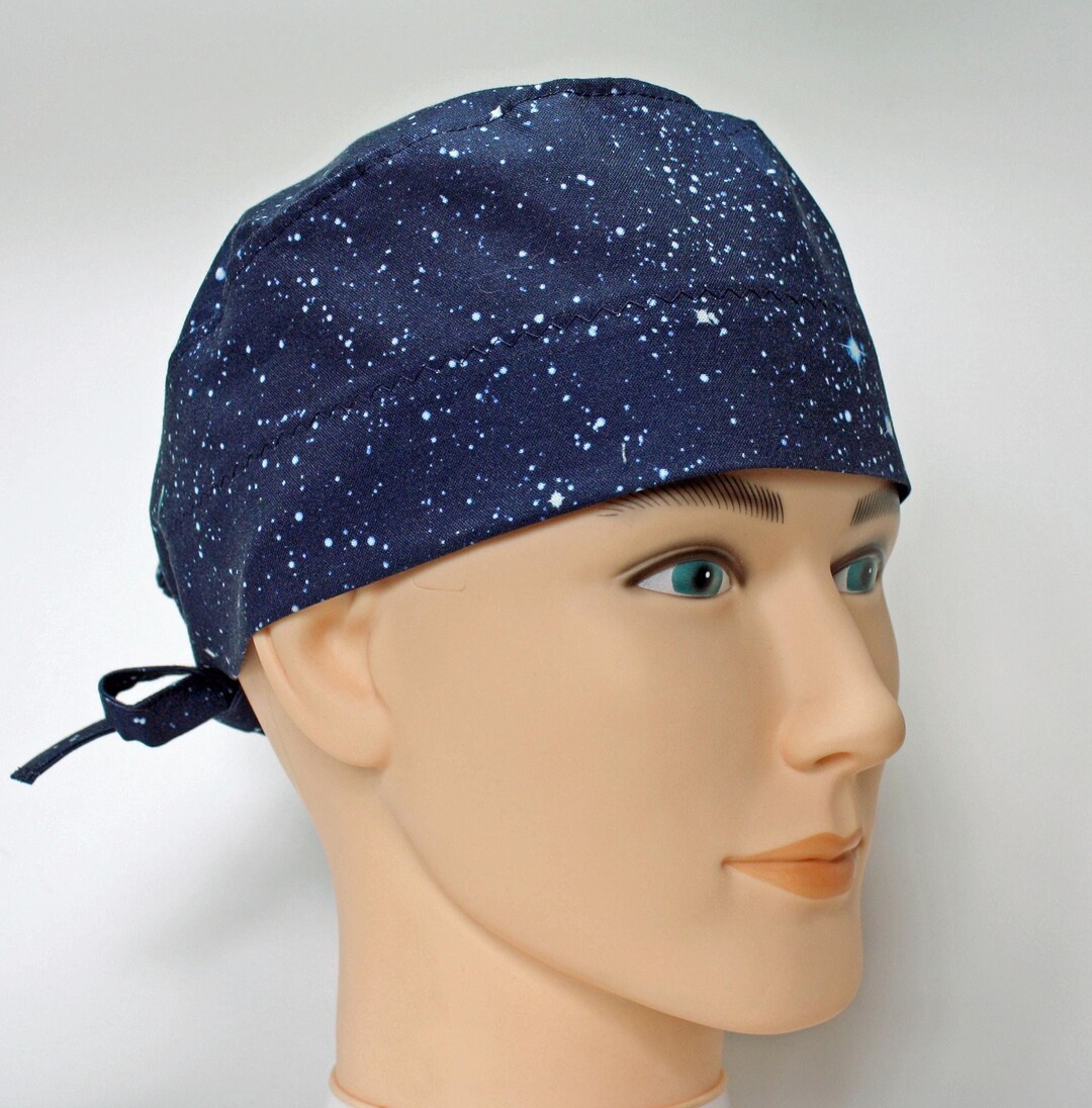 Surgical Scrub Cap for Men, Men's Stylish Scrub Cap W/tie Back, Unisex ...