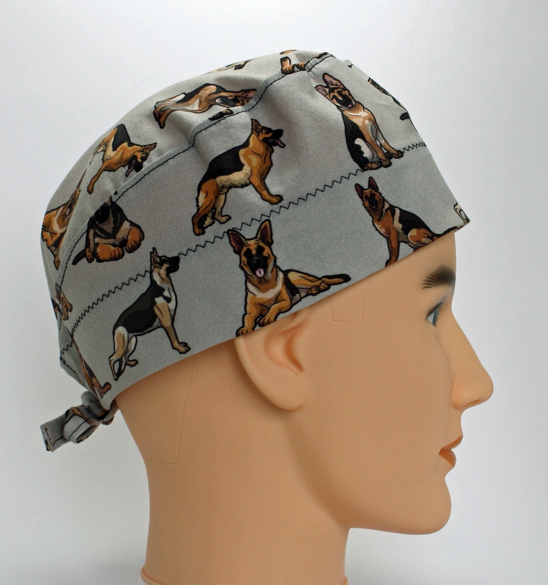 German Shepherd Dog Scrub Cap: Tie Back Cotton Doctor/nurse Hat - Etsy