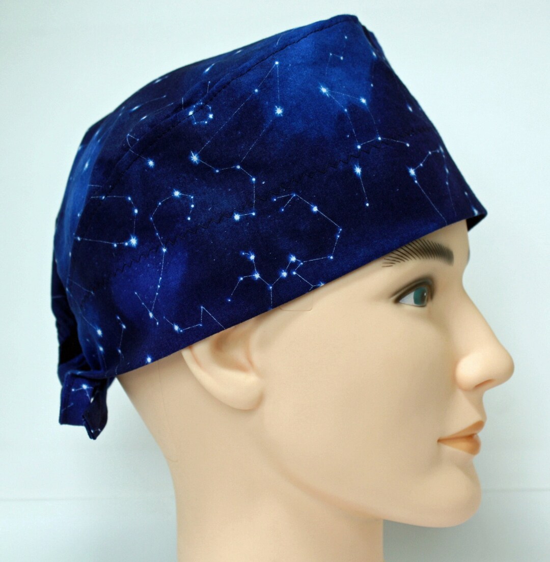 Surgical Scrub Cap for Men, Men's Scrub Cap With Tie Back, Unisex Scrub ...