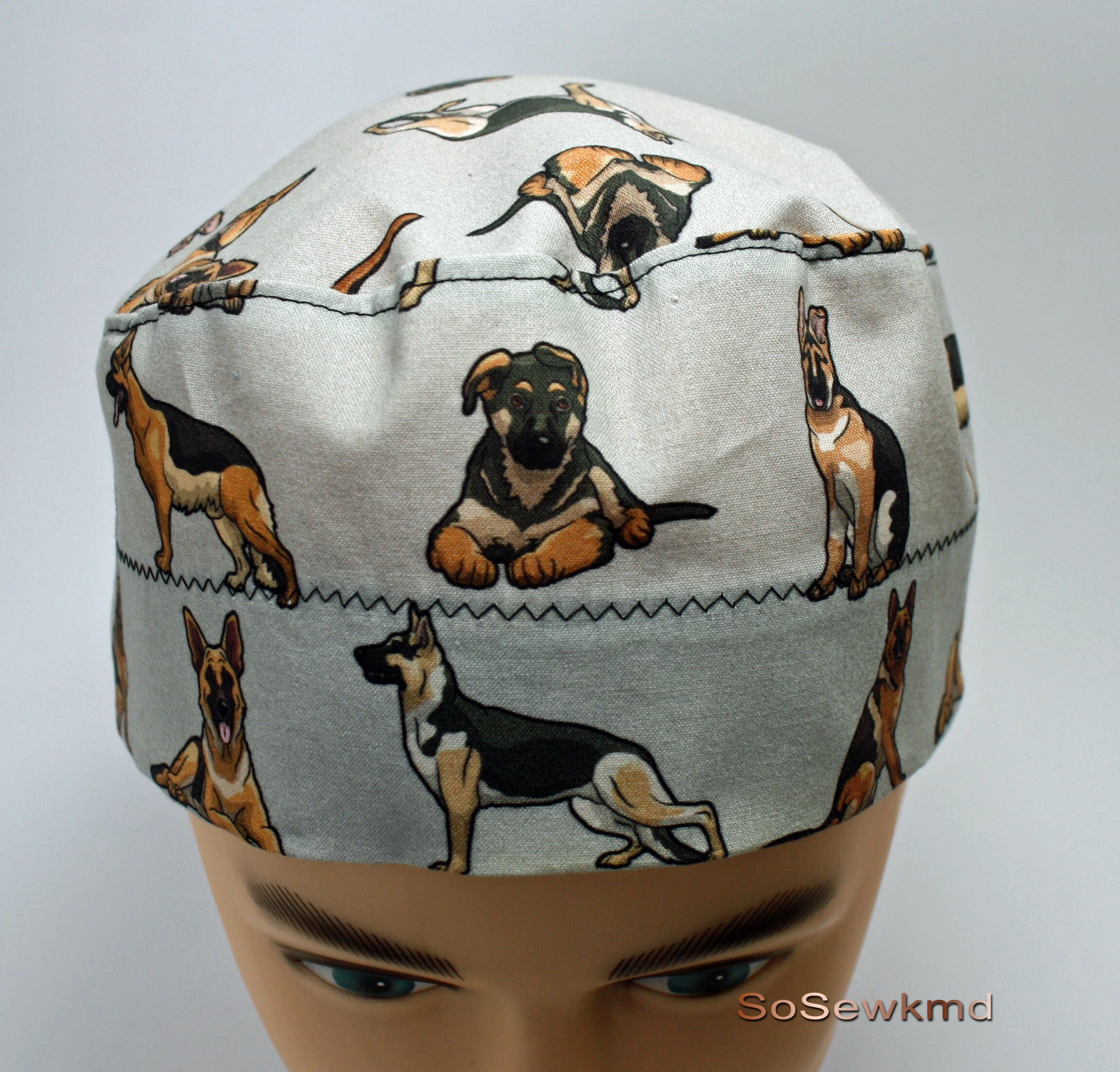 German Shepherd Dog Scrub Cap: Tie Back Cotton Doctor/nurse Hat - Etsy