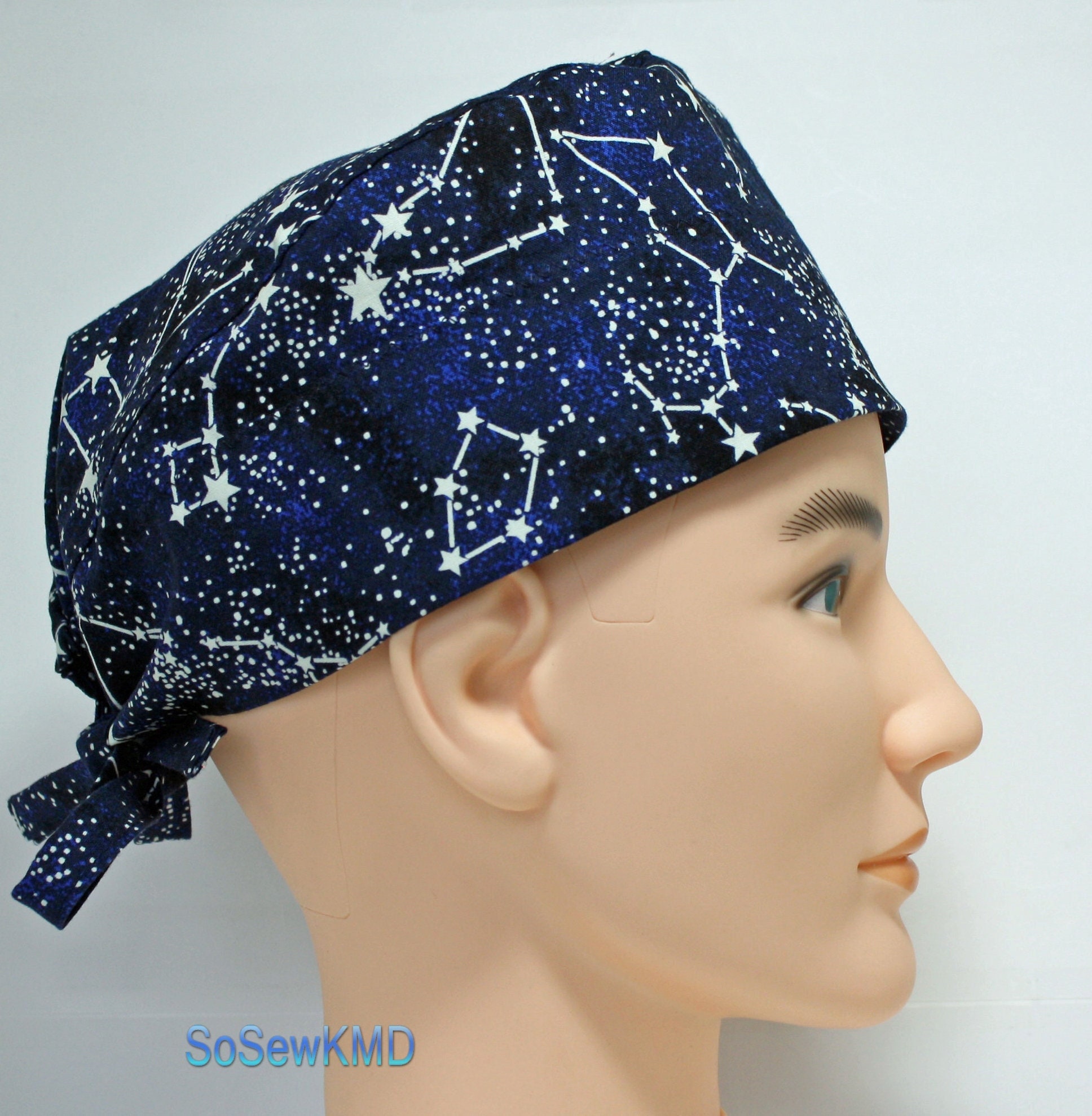 Surgical Scrub Cap for Men, Constellations Glow in Dark Hat W/tie Back ...