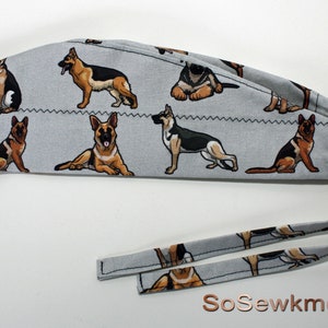 German Shepherd Dog Scrub Cap: Tie Back Cotton Doctor/nurse Hat - Etsy