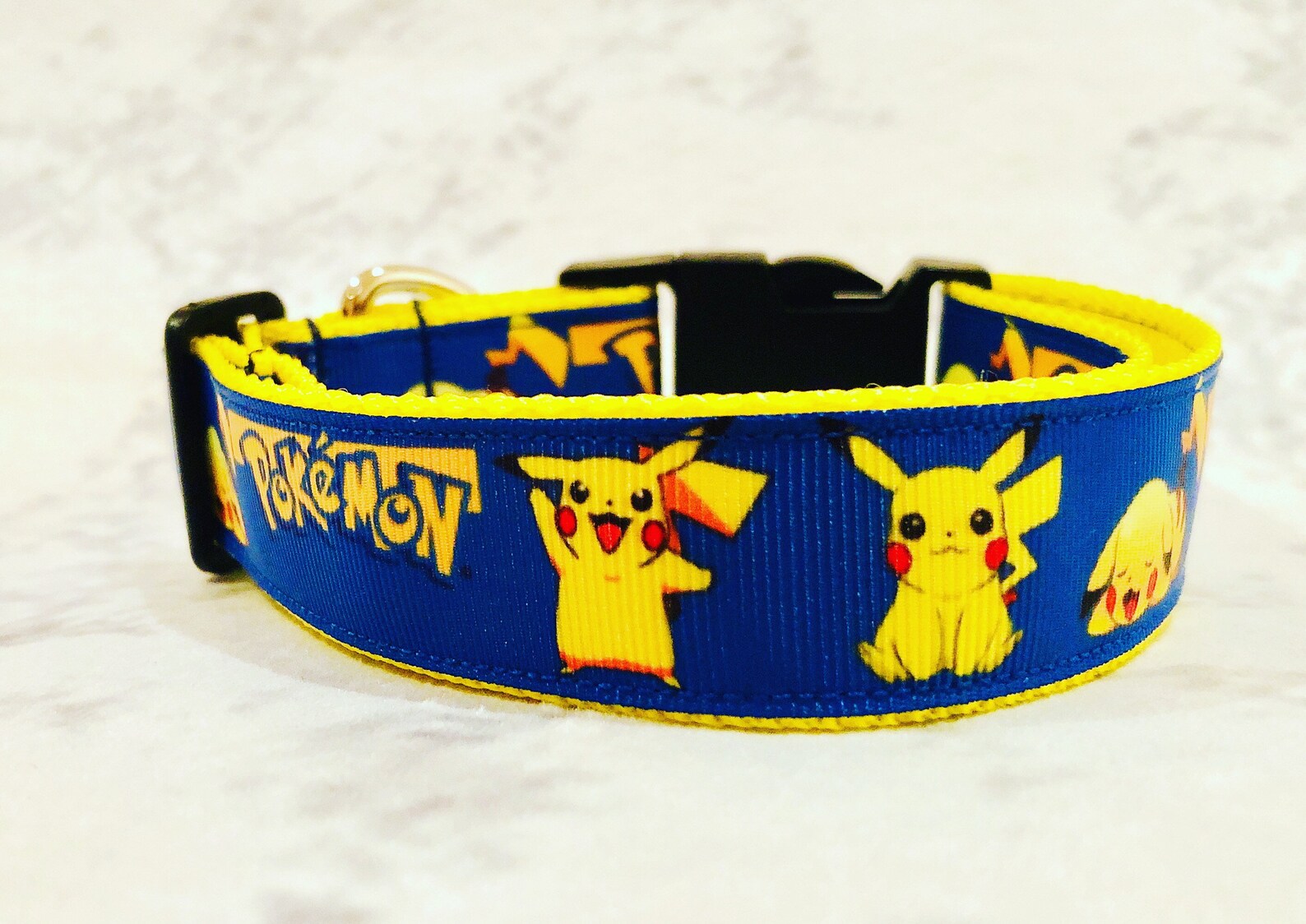 Pokemon Pikachu Blue Yellow Dog Collar Fun Colourful Dog | Etsy
