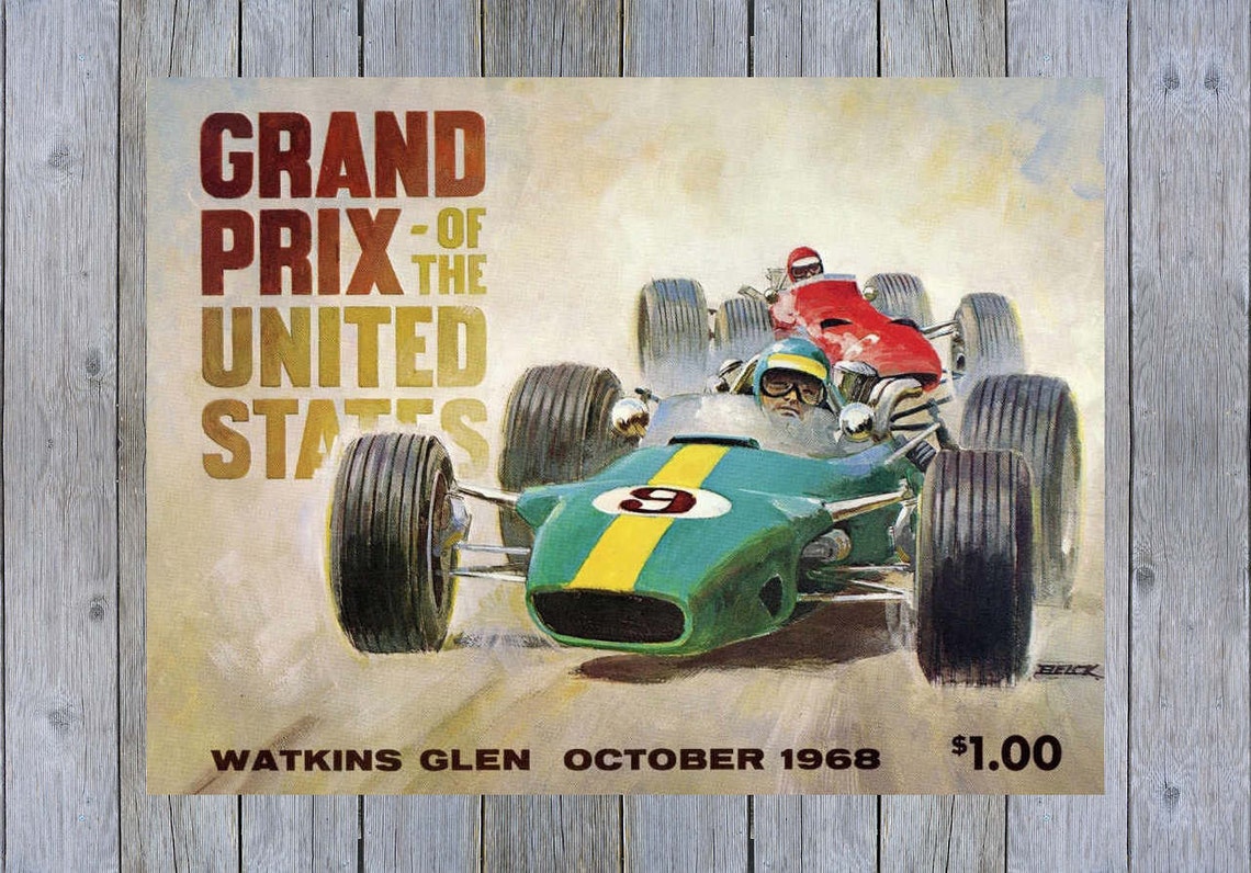Vintage 1968 United States Grand Prix at Watkins Glen Auto - Etsy
