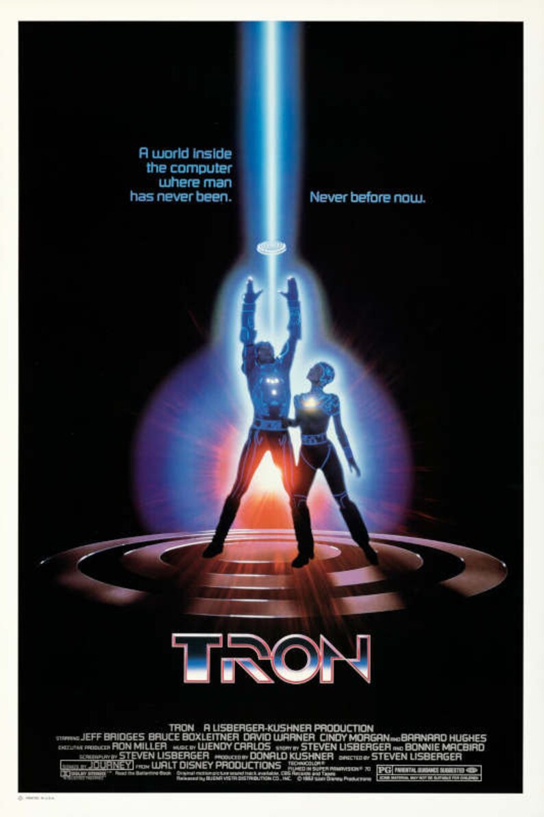 1982 Tron Vintage Science Fiction Movie Poster Print - Etsy