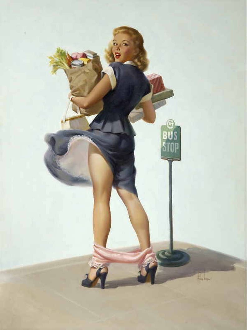 Oh H 1950s Art Frahm Vintage Pin Up Art Poster Print Etsy
