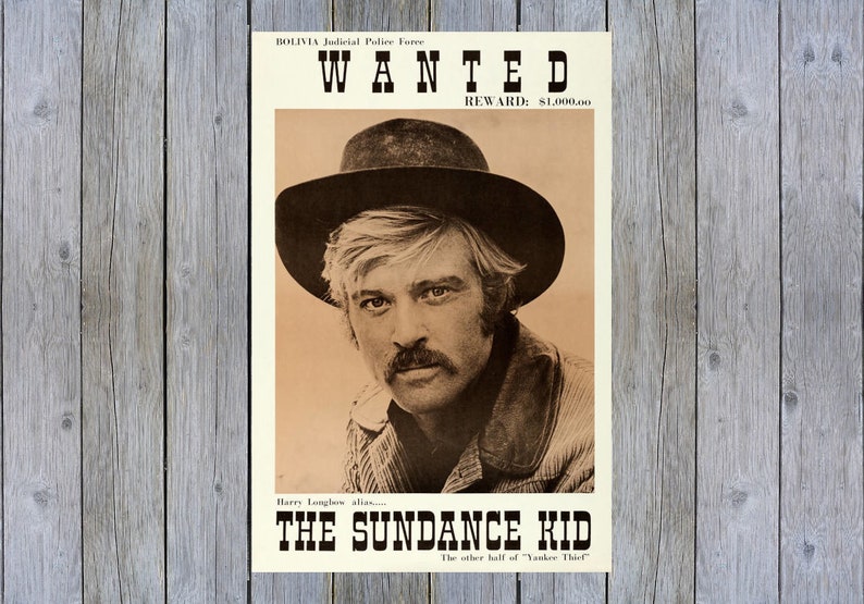 1969 Butch Cassidy and the Sundance Kid Wanted Vintage Movie Poster ...