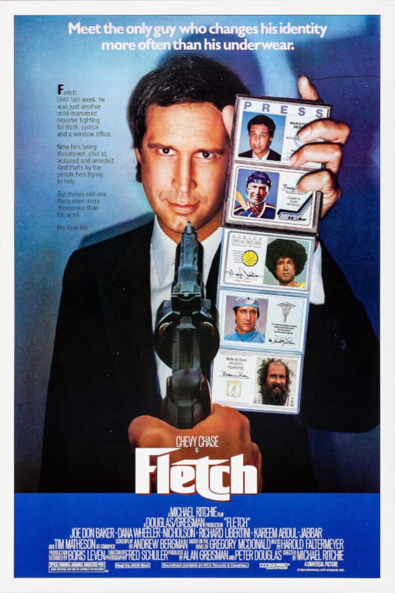 1985 Fletch With Chevy Chase Vintage Comedy Movie Poster Print - Etsy