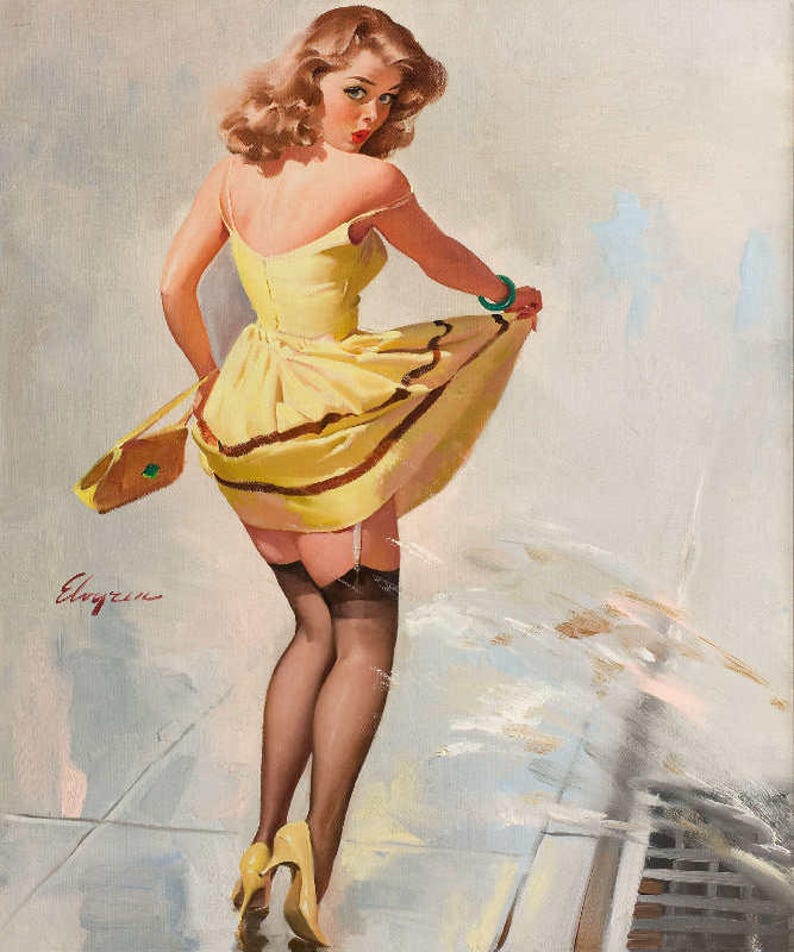 Dampened Doll 1967 Gil Elvgren Vintage Pin Up Art Poster Etsy