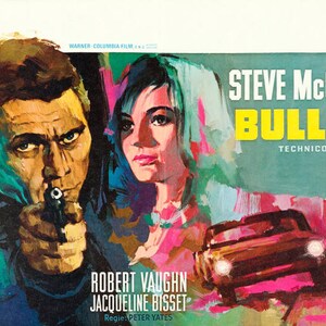 1968 Bullitt With Steve Mcqueen Vintage Movie Poster Print Belgian - Etsy