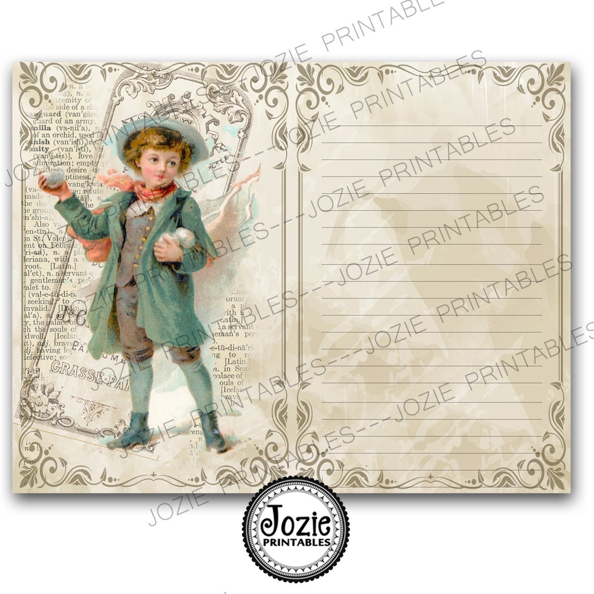 Printable Journal Note Pages Spring Memoires Vintage Roses - Etsy