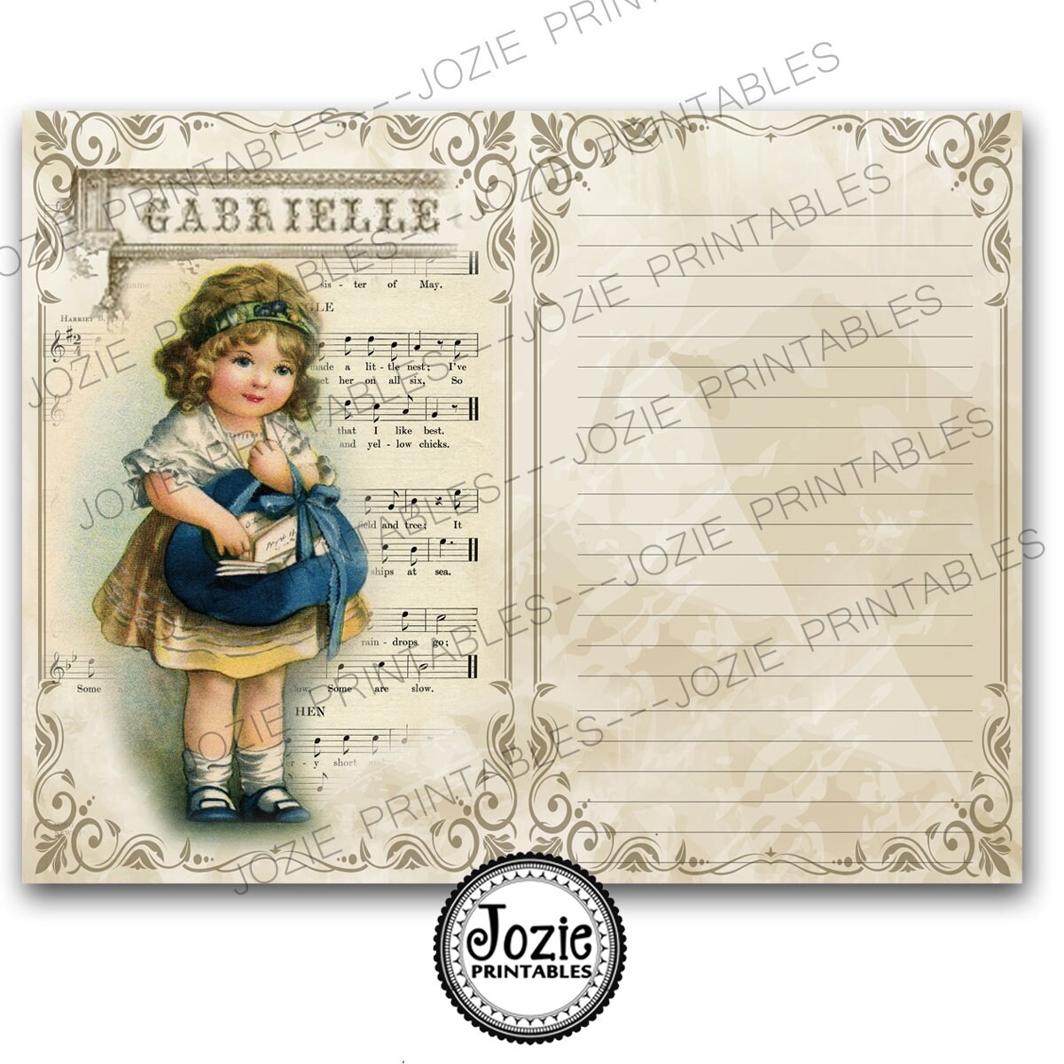 Printable Journal Note Pages Spring Memoires Vintage Roses - Etsy