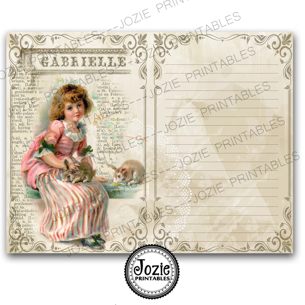 Printable Journal Note Pages Spring Memoires Vintage Roses - Etsy