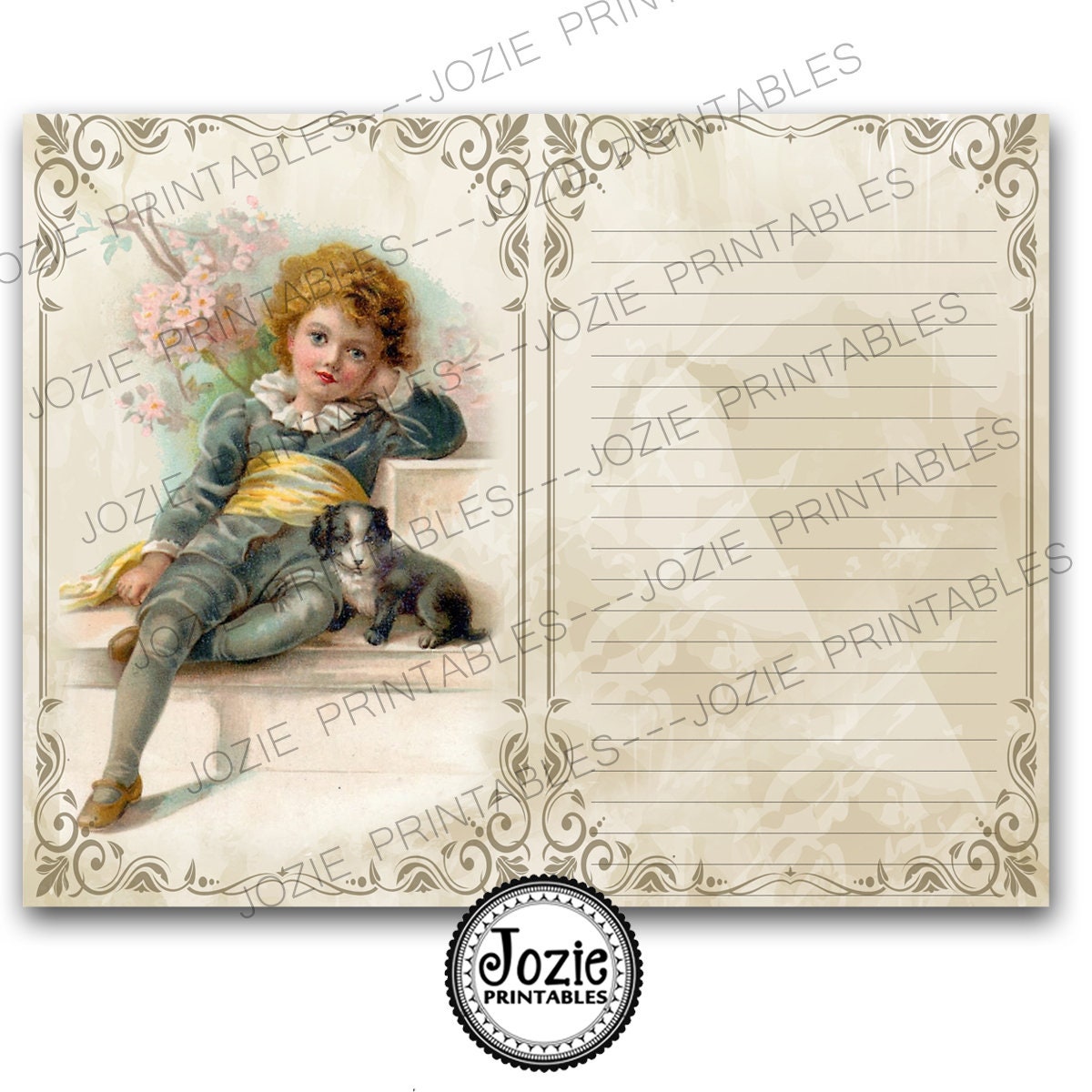 Printable Journal Note Pages Spring Memoires Vintage Roses - Etsy
