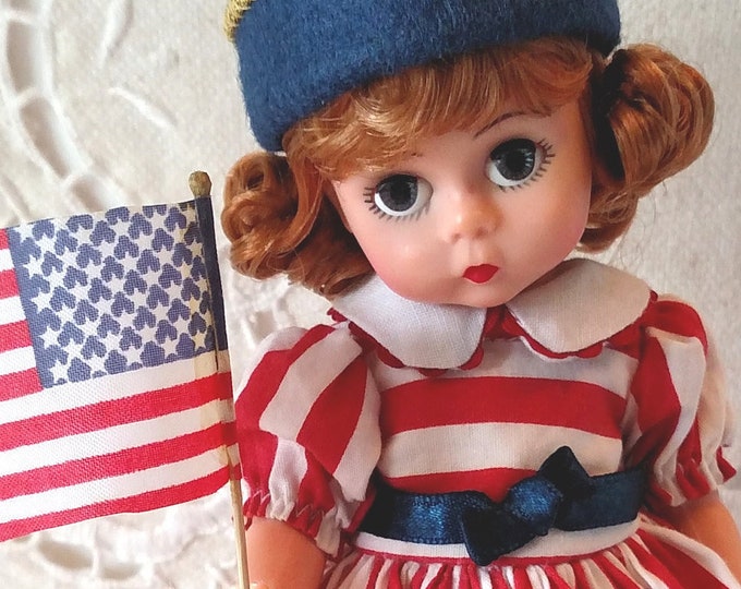 All American Wendy Htf Madame Alexander 8 Vintage Doll Flag