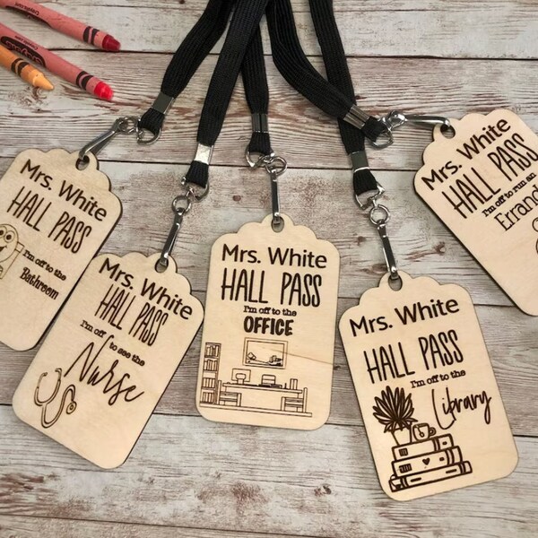 Teacher Hall Pass Wooden - Etsy