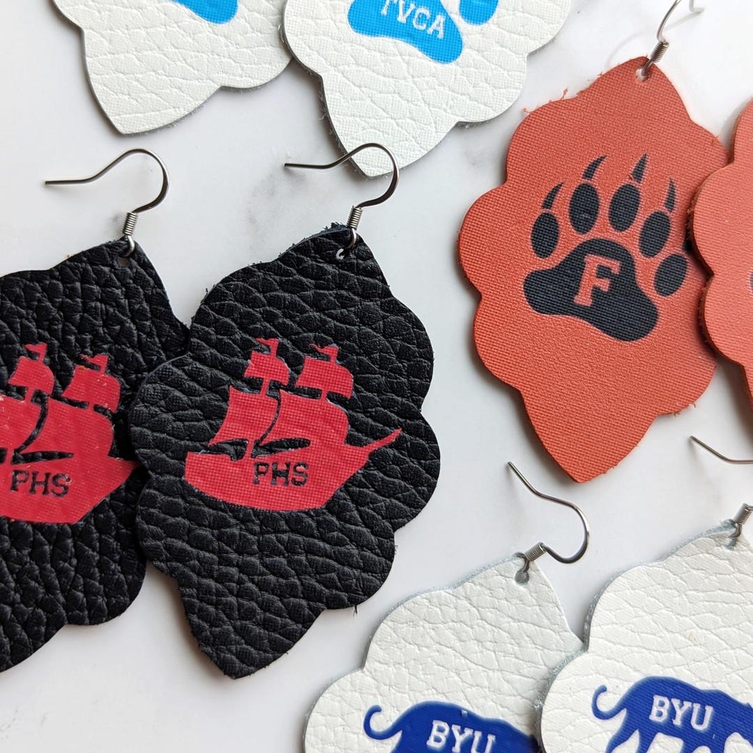 Mascot Signature Large Solid Leather Earring - Etsy