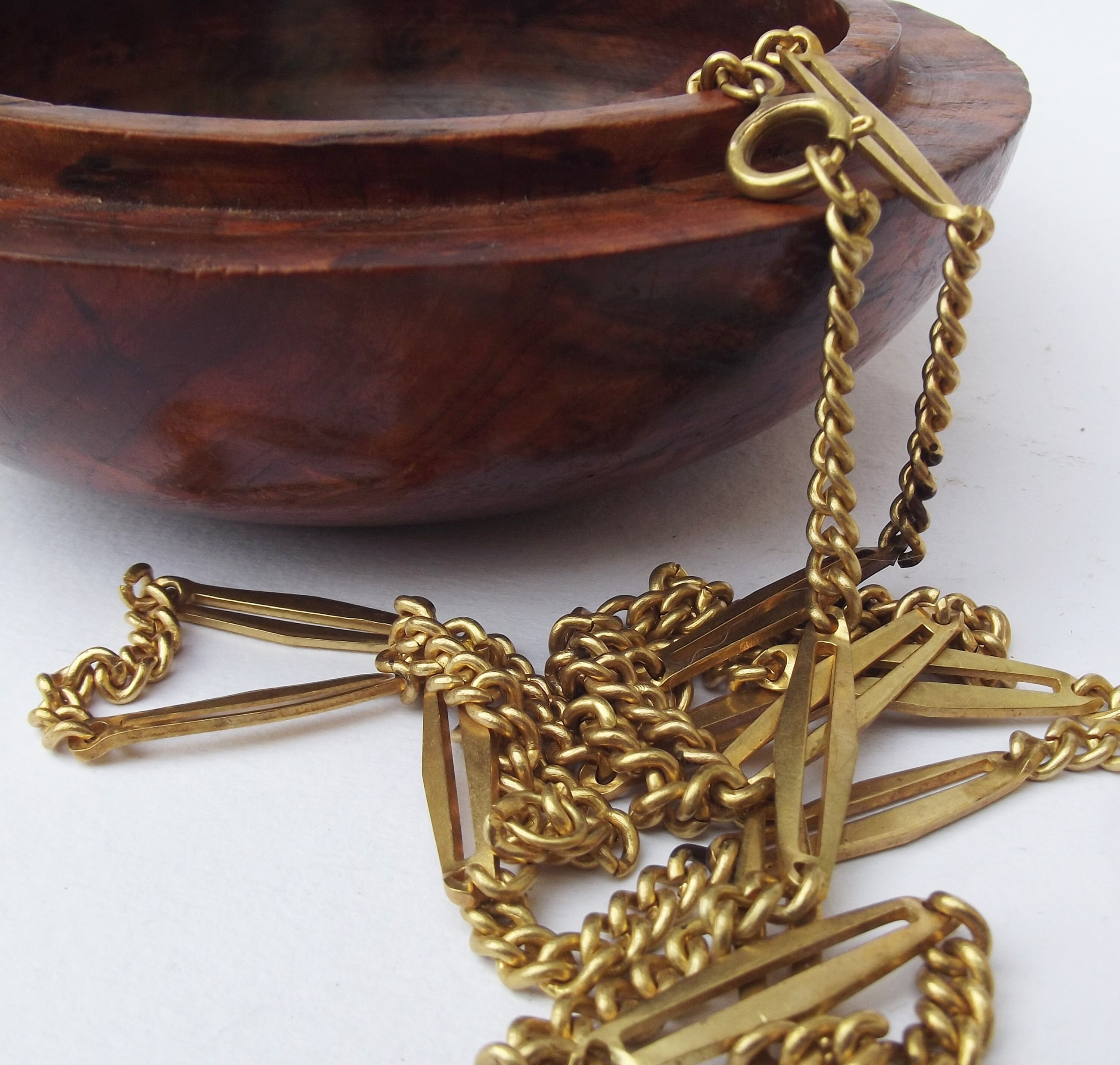 1930s Art Deco Gilt Fancy Chain Necklace Chain Necklace Long - Etsy