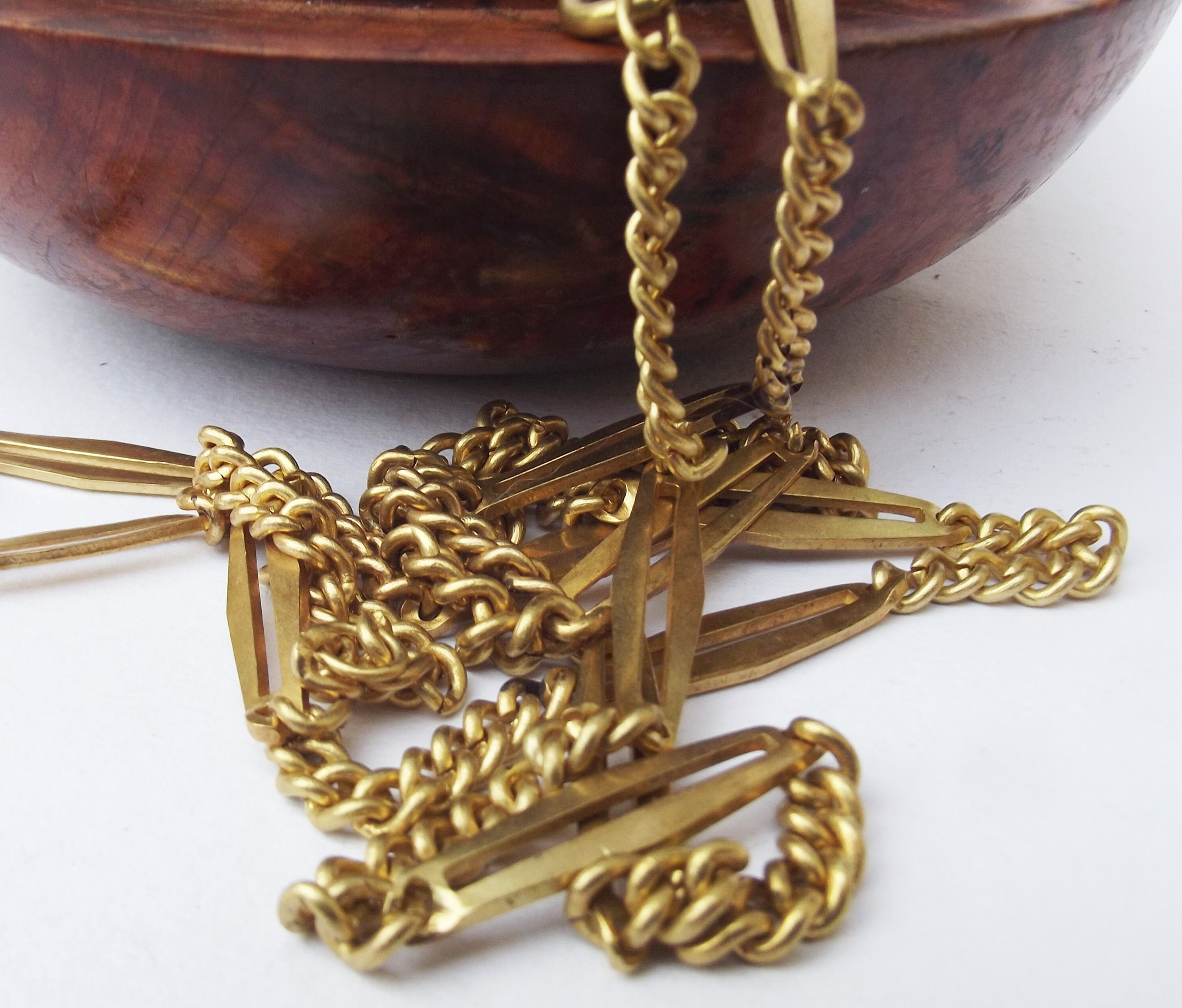 1930s Art Deco Gilt Fancy Chain Necklace Chain Necklace Long - Etsy