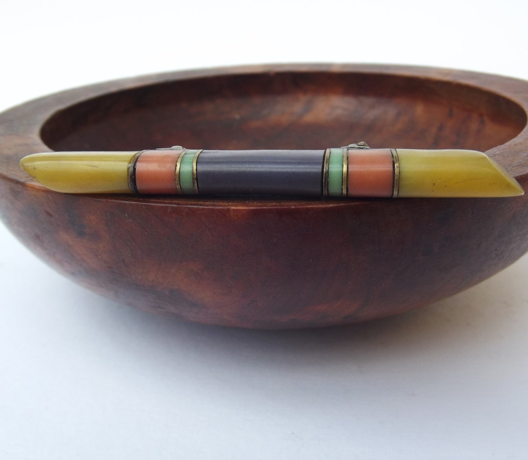 1920s Art Deco Celluloid Brooch, Colour Celluloid Brooch, Antique ...