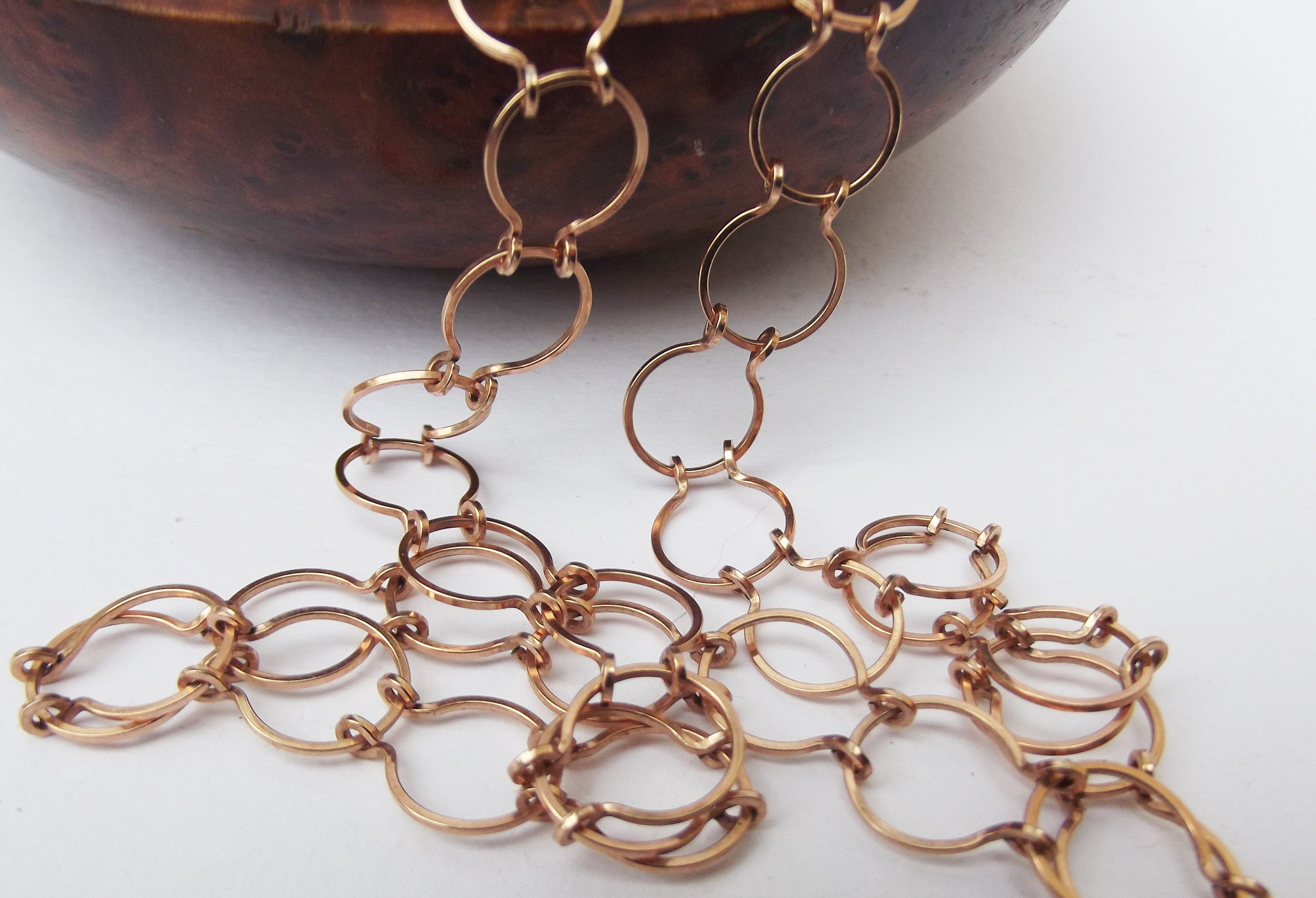 1920s Art Deco Circle Link Chain Necklace, Chain Single Choker Necklace ...