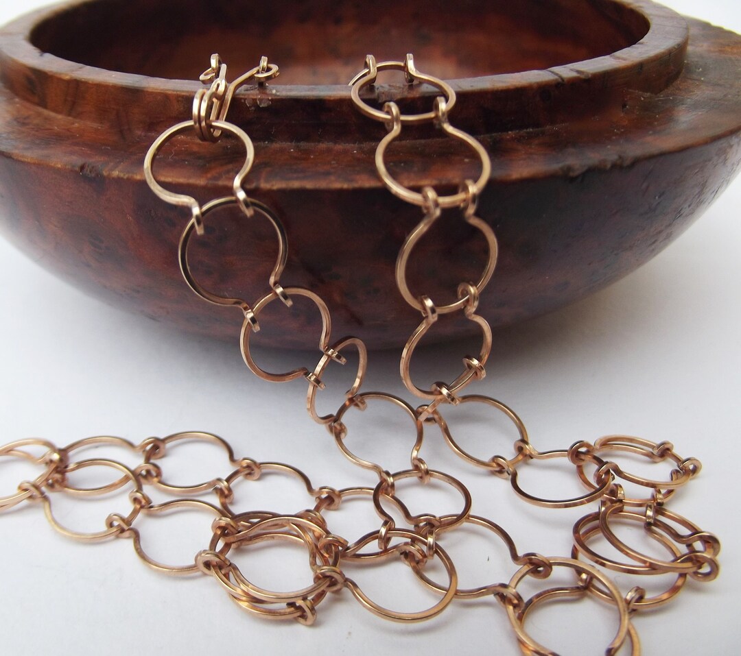 1920s Art Deco Circle Link Chain Necklace, Chain Single Choker Necklace ...