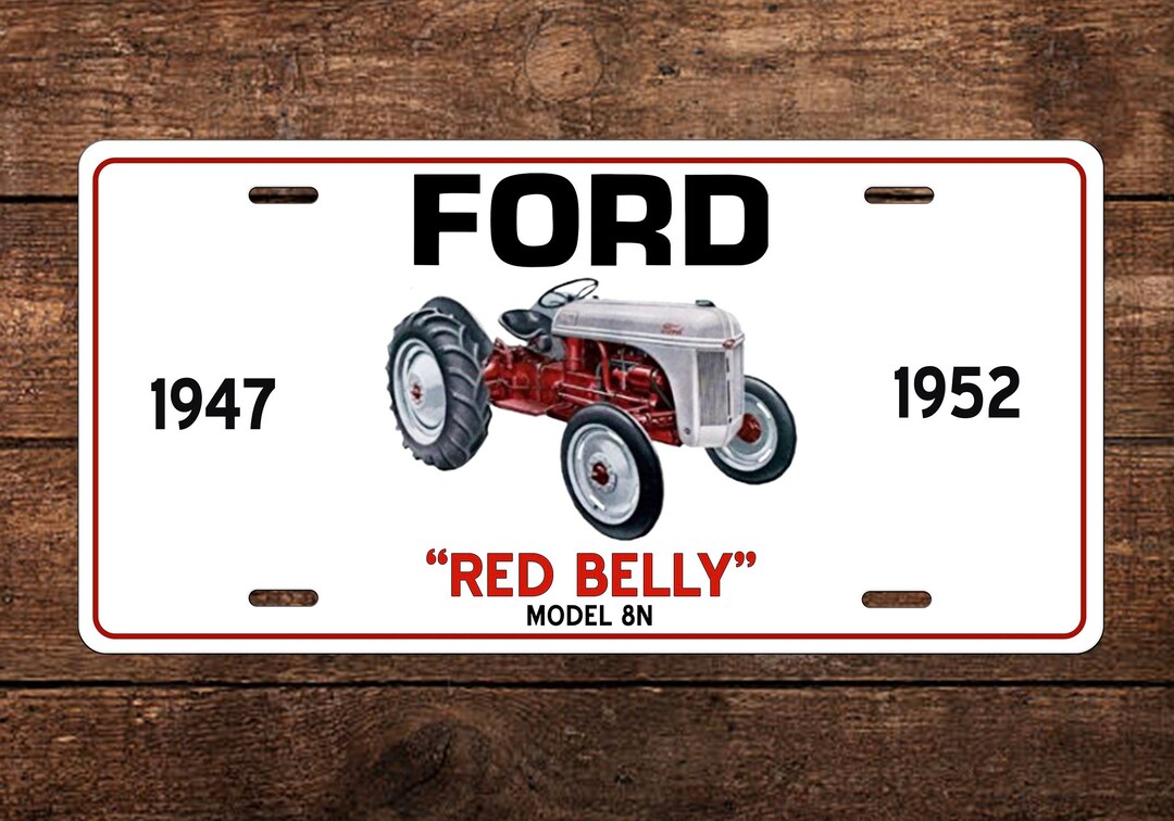 Ford Tractor 8N Red Belly License Plate - Etsy