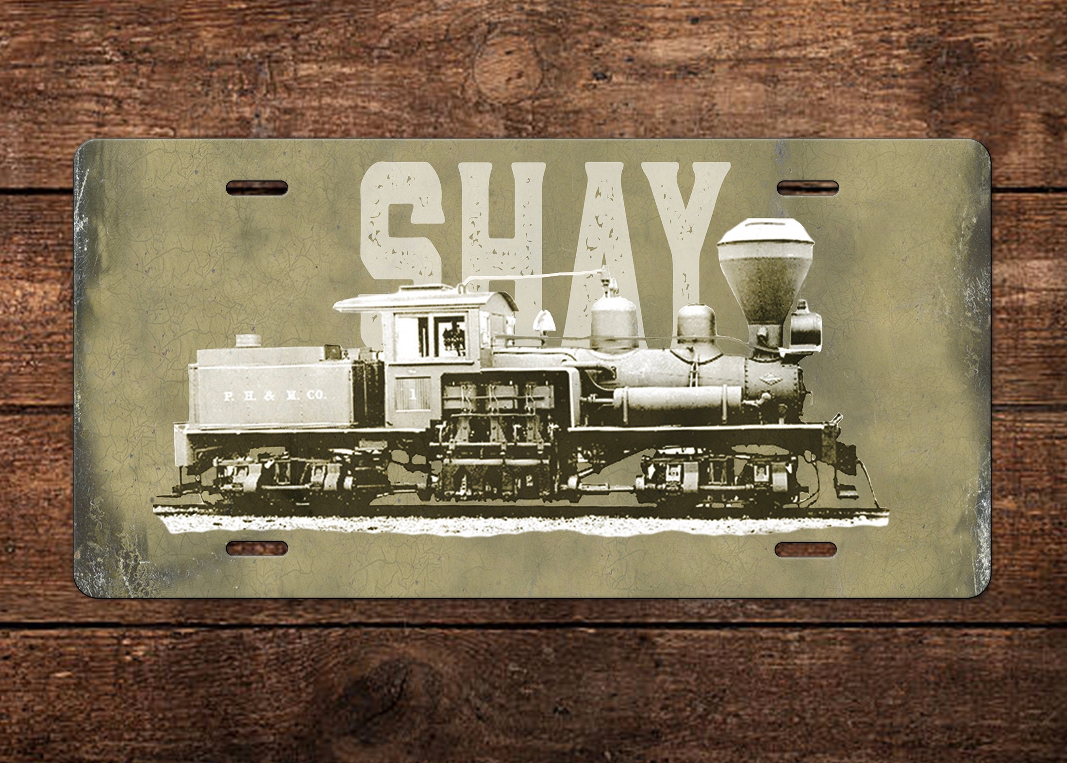 Vintage Shay Locomotive License Plate - Etsy