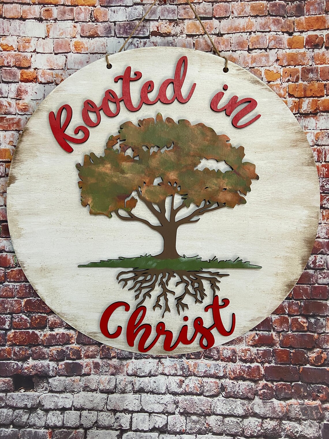 Rooted in Christ Door Hanger Wall Decor - Etsy