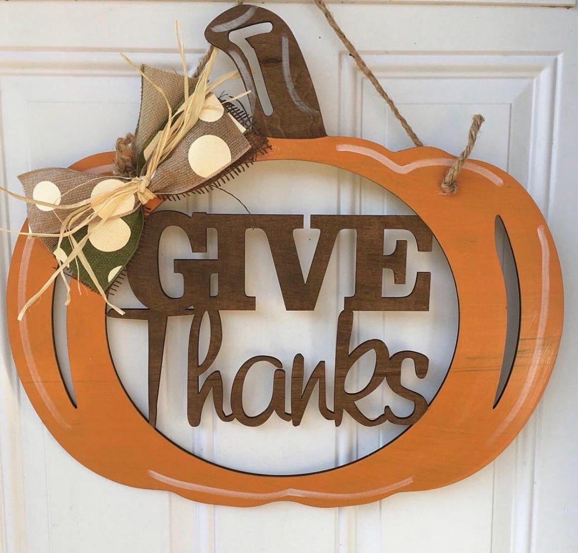 Rustic Pumpkin Door Hanger: Farmhouse Thanksgiving Decor (22"x22") - Etsy