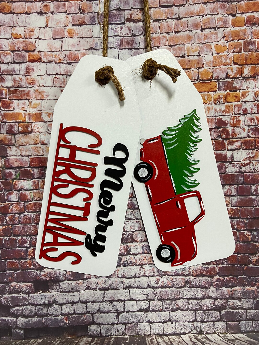 Merry Christmas Door Tags - Etsy