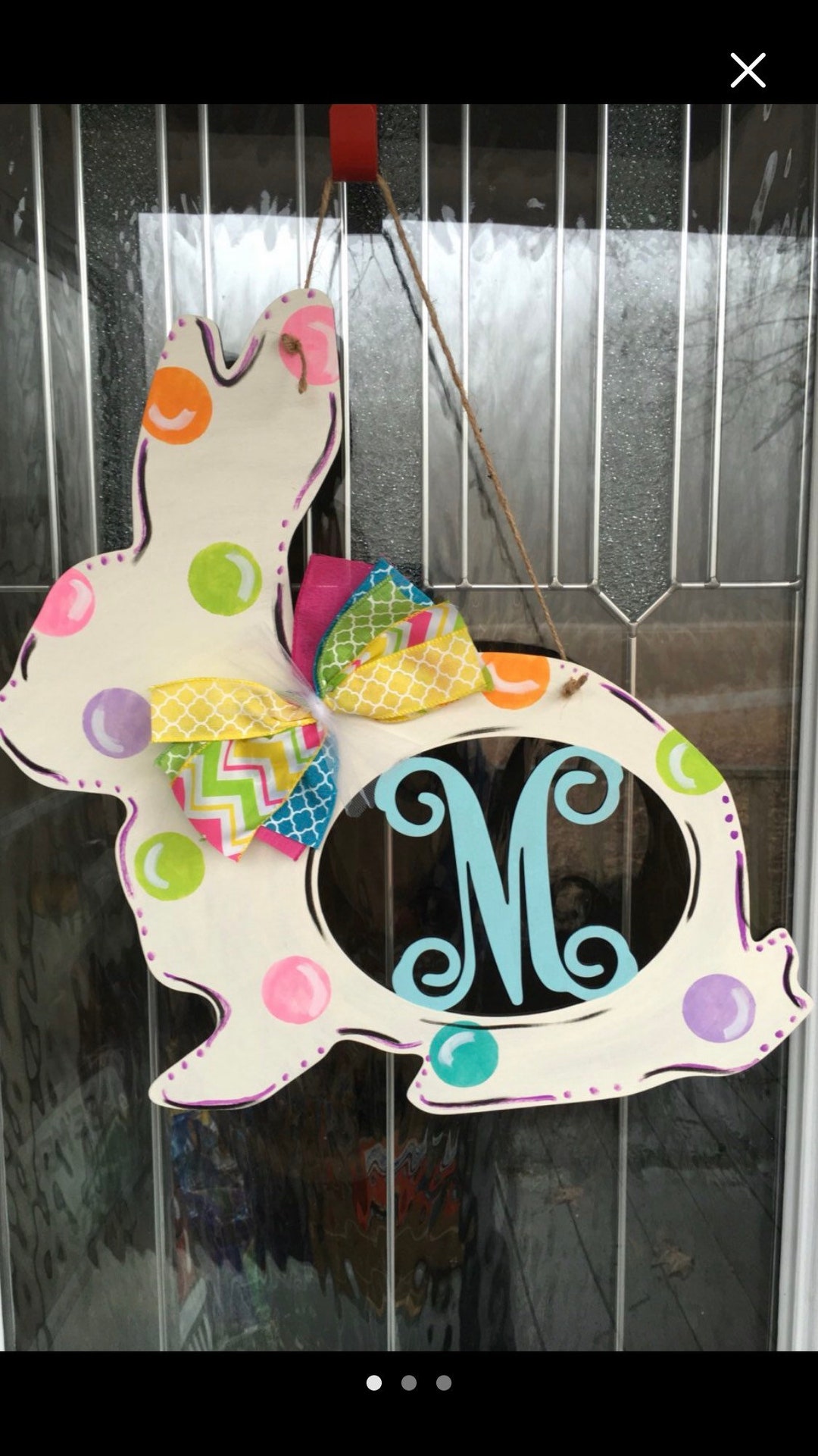 Bunny Door Hanger Monogram Personalized - Etsy