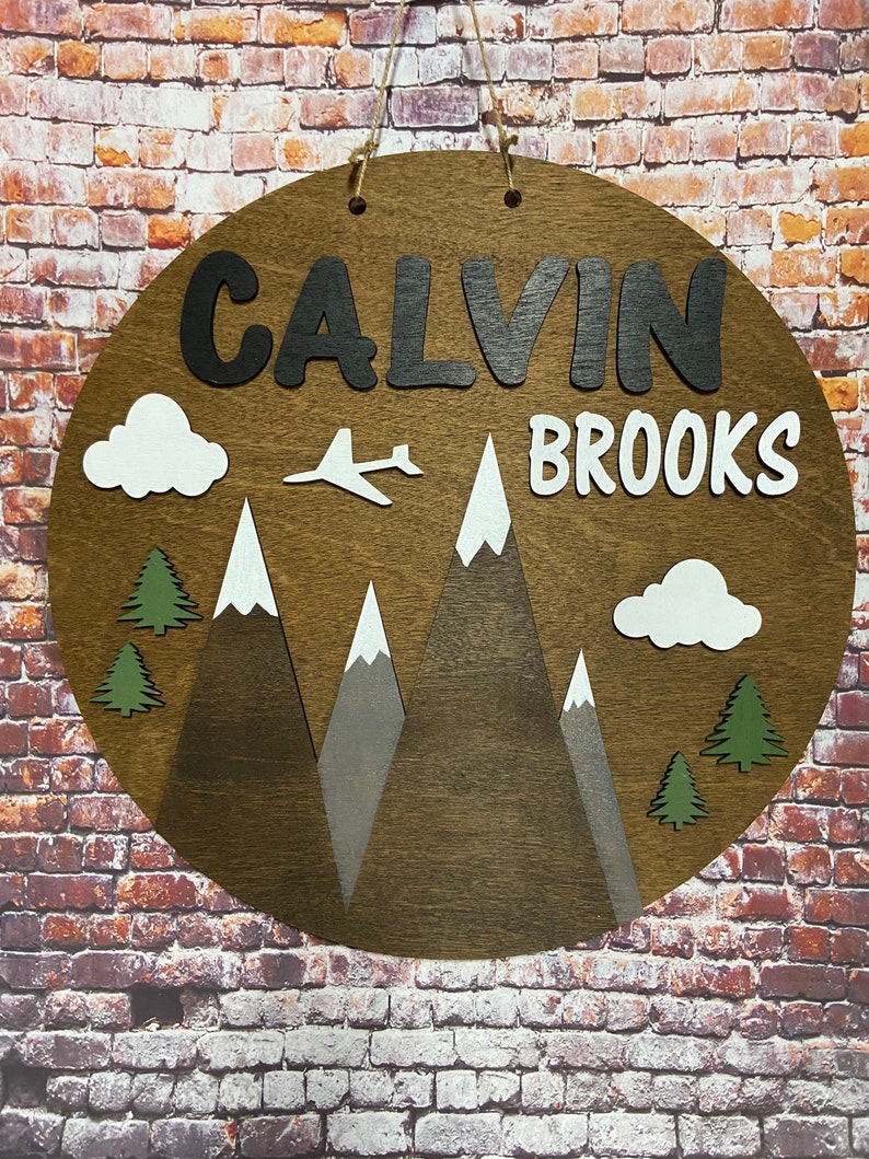 Mountains Name Board - Etsy