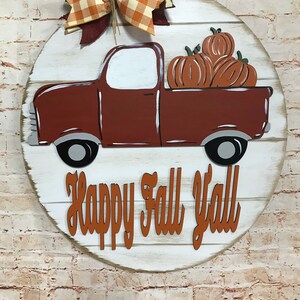 Slatted Circle Happy Fall Yall Truck - Etsy