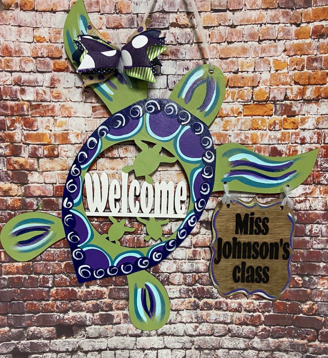 Turtle Teacher Door Hanger - Etsy