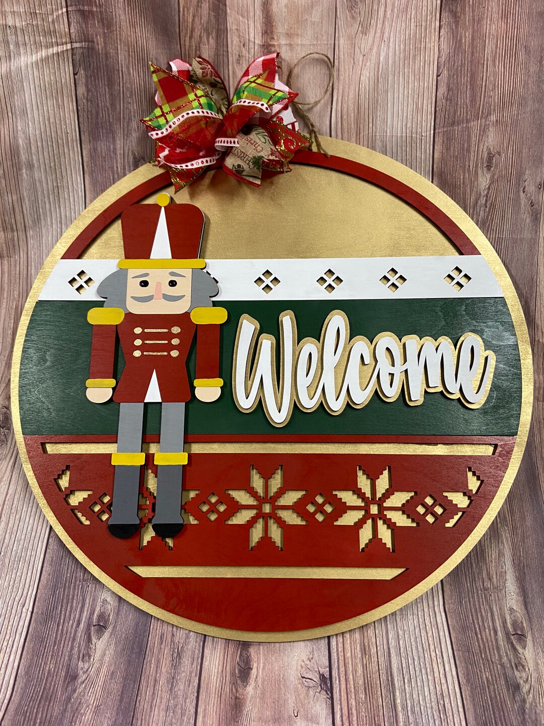 Nutcracker Christmas Welcome Door Sign (22”) - Etsy